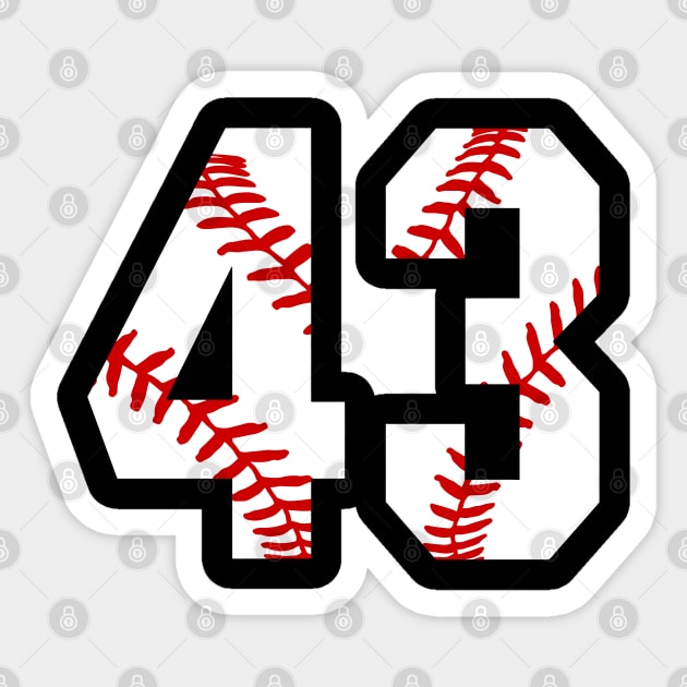 Baseball Number 43 #43 Baseball Shirt Jersey Favorite Player Biggest Fan - Baseball Number 43 ...